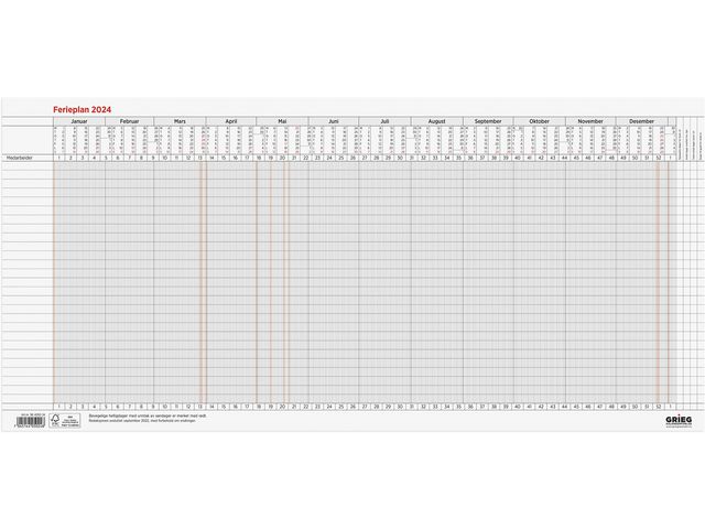 Kjøp Ferieplan GRIEG 2024