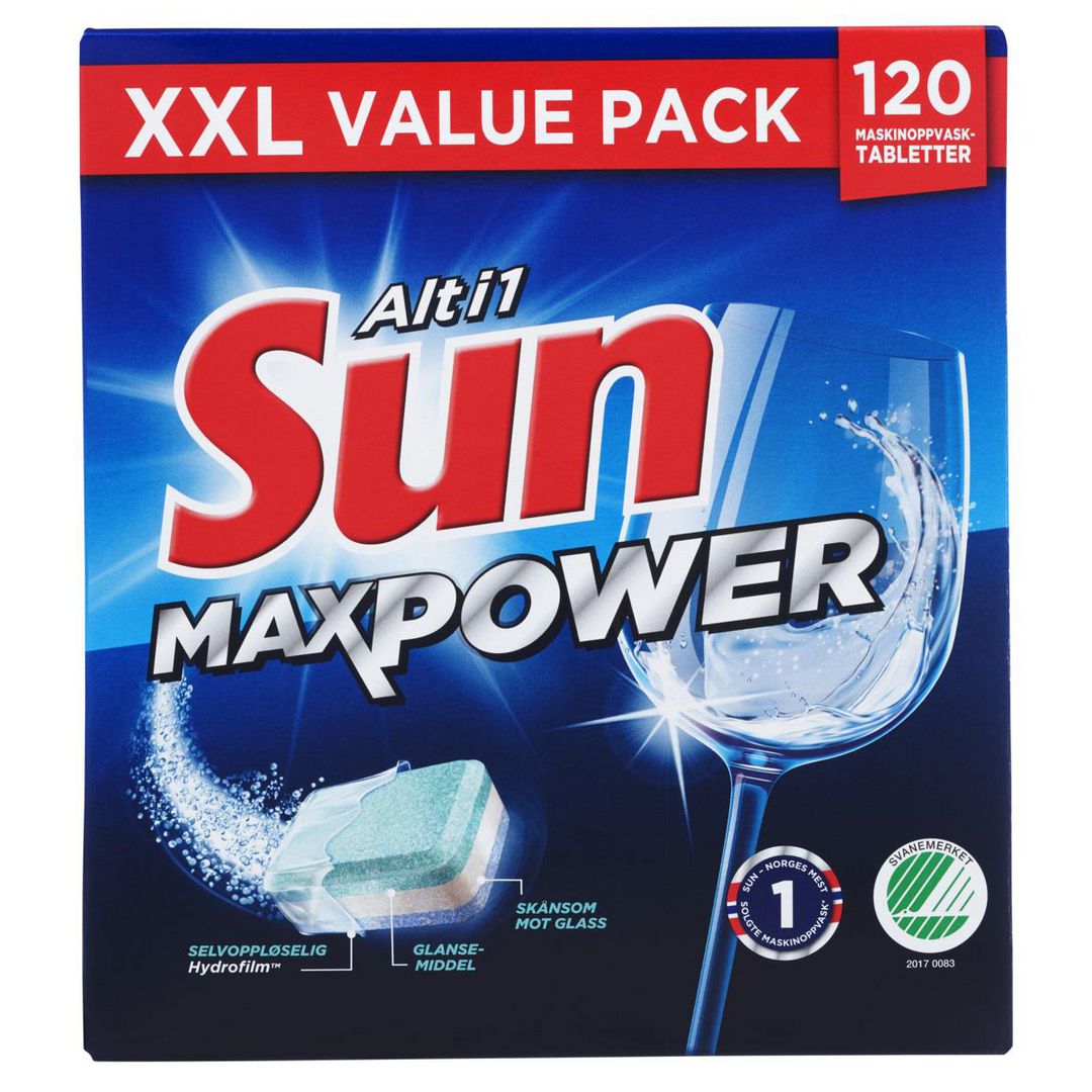 Kjøp Maskinoppvask SUN MaxPower Alt i 1 (120)